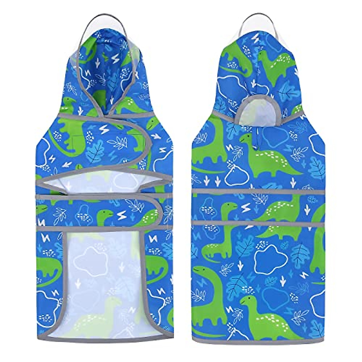 HDE Dog Raincoat with Clear Hood Poncho Rain Jacket for Small Medium Large Dogs Dinosaurs - L