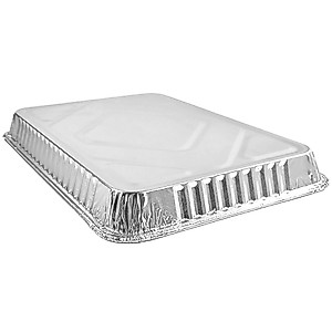 Handi-Foil 1/4-Size (Quarter) Sheet Cake Aluminum Foil Pan w/Clear Dome Lid (Pack of 25 Sets)