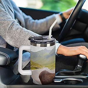 Niapessel Leak Proof Tumbler, Insulated Water Bottles with Straw, Funny Donkey Insulated Cup with Handle 40 Oz Stainless Steel Flask for School, Travel, Car, Sports, Work