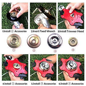 OXT Blade Adapter Kit, Blade Adapter Attachment Maintenance Kit, 6 Steel Razors Trimmer Head, Thrust Plate Guard Washer, Thrust Washer, Rider Plate, Lock nut