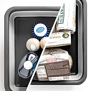 BINO Collapsible Wash Basin - Grey | Portable Dish Tub | Kitchen | Camping | Sink | Home Essentials | Baby Travel | Folding Dish Pan for Maximum Space Saving