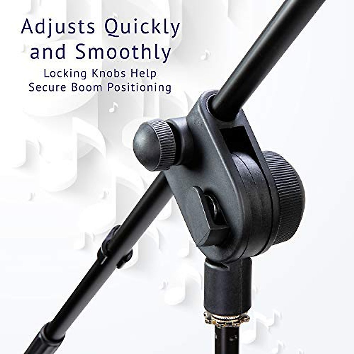 LyxPro Microphone Stand Boom Arm Tilting Rotating Floor Podium Stage or Studio Strong Durable And Foldable Height 38.5"- 66" Extends Arm to 29 3/8" Comes With 3/8" and 5/8" mount Adapter