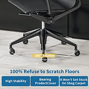 Office Chair Wheels, Heavy-Duty Caster Wheels 3 Inch, Replacement Wheels for Office Chair, Rubber Casters for Wood Floors/Carpet, Safe Quiet Rolling for Office Desk Chair Chair Wheels Set of 5