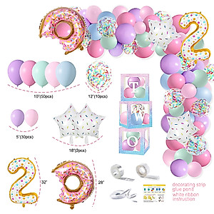 YSHMFEUX Two Sweet Birthday Party Supplies Decorations, Two Sweet Donut Ice Cream Birthday Party Decorations, Baby Girl 2nd Birthday Decorations, 2nd Birthday Decorations for Girl