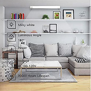 Super Bright LED Ceiling Light Fixture 4FT, 5000K Utility Shop Lights, IP66 Waterproof Garage Light,Ceiling and Under Cabinet Light, 48W 5200LM Tube Light for Garage Hallway Kitchen Workbench Office