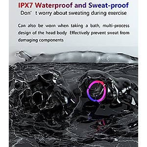 True Wireless Earbuds Smallest Mini Ear Buds IPX7 Waterproof Sport Headphones Tiny Sleep Earphones 180H Long Battery Life with Microphone LED Lightweight for Running Cycling Sleeping Android iOS