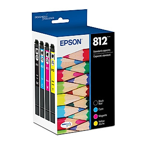 EPSON T812 DURABrite Ultra -Ink Standard Capacity Black & Color -Cartridge Combo Pack (T812120-BCS) for Select Epson Workforce Pro Printers