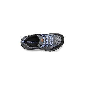Merrell Moab 2 Low Lace Waterproof Hiking Sneaker, Grey/Periwinkle, 12 US Unisex Big Kid