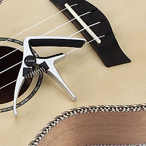 Professional Ukulele Capo, Mini Size 4 String Guitar Capo, (SILVER)