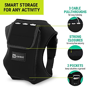 Gear Beast Running Backpack for Men and Women - Lightweight Running Vest & Phone Holder for Jogging, Hiking and Cycling - Compatible with Most Smartphones, Black