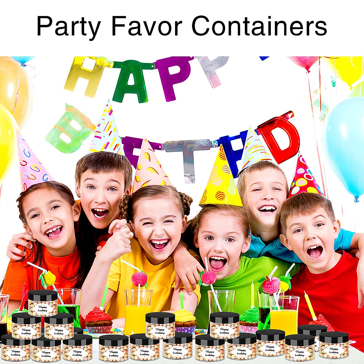 PeacePeo Plastic Jars with Lids, 4OZ Slime Containers 72Pcs Empty Clear Plastic Jars Refillable Plastic Cosmetic Containers with Screw On Lids for Kitchen Use Lotions & Beauty Products