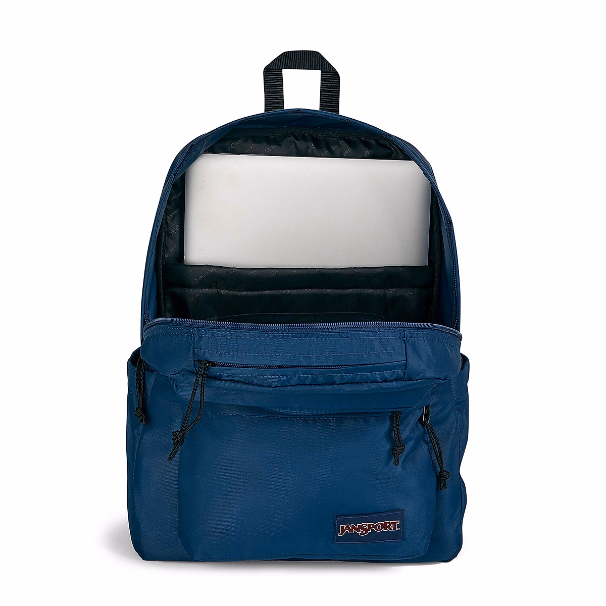 JanSport Double Break Backpack – 15-inch Padded Laptop Compartment, Dual Water Bottle Pockets, Internal Organizer, Large Main Compartment, Navy