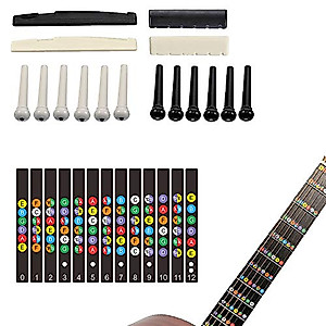 72PCS Guitar Tool Kit，Professional Guitar Repairing Maintenance Tool Kit with Guitar Strings Picks Bridge Pins Gauge Guitar Accessories Gift for Acoustic Guitar Electric guitar Ukulele Bass Banjo