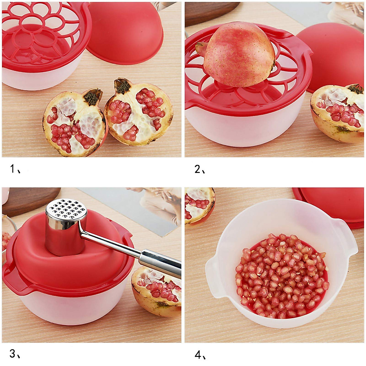 Camidy Silicone Pomegranate Bowl Pomegranate Peeler Deseeder Pomegranate Peeling Tool Kitchen Goods Organizer Accessories Supplies for Removing Seed
