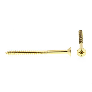 Prime-Line 9036327 Wood Screw, Flat Head Phillips, #12 X 3 in, Solid Brass, Pack of 25