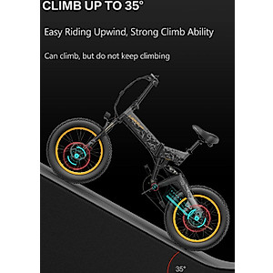 iRonsnow Lankeleisi 20" Fat Tire Electric Bike, 1000W Motor Folding Bicycle 28MPH 90NM - 7 Speed E Snow Mountain Ebike 48V 17.5Ah Lithium Battery E-Bike