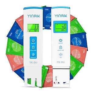 YINMIK Digital pH Meter TDS Meter pH Calibration Powder Combo