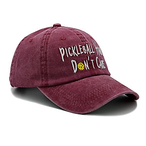 NVJUI JUFOPL Pickleball Hair Don't Care Hat, Embroidered Baseball Cap Pickleball Gifts for Men & Women