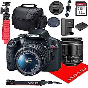 Canon EOS Rebel T7 DSLR Camera w/ 18-55mm F/3.5-5.6 is II Lens + 32GB SD Card + More (Renewed)