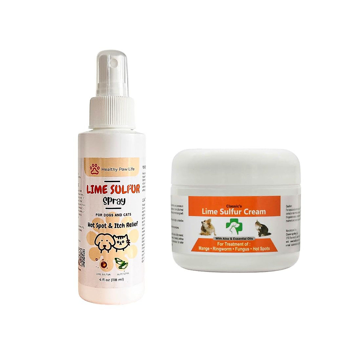 Classic's Lime Sulfur Dip Bundle - 2 Items: Classic's Lime Sulfur Cream (2 oz) and Classic's Lime Sulfur Spray (4 oz), 2 Piece Set