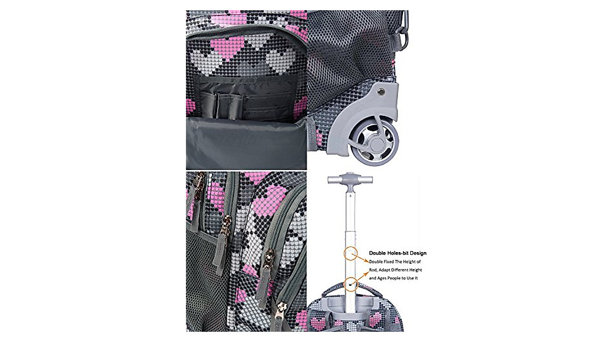 Tilami Kids Rolling Backpack 18 inch Boys and Girls Laptop Backpack ...