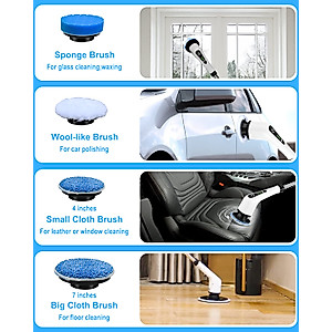 Electric Spin Scrubber, Leebein 2022 New Cordless Cleaning Brush with 8 Replaceable Drill Brush Heads, Tub and Floor Tile 360 Power Scrubber Mop with 54 Inch Adjustable Handle for Bathroom Kitchen Car
