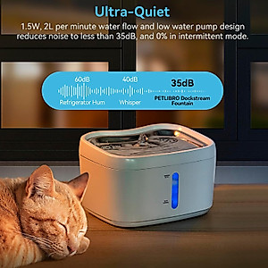 Dpofirs Stainless Steel Cat Water Fountain, 2.5L/85oz Automatic Sensing Water Fountains for Cats Indoor, 1 Weeks Capacity Pet Water Dispenser, 3000MAH Battery, Dual Water Sensing