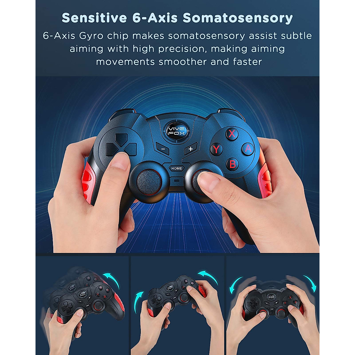Vivefox Wireless Switch Pro Controller for Nintendo Switch/Lite Switch Wireless Controller Remote Gamepad Replacement for Nintendo Switch with 6-Axis Gyro, Dual Vibration, Motion Control