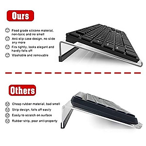 KOTEMON Acrylic Tilted Computer Keyboard Stand for Ergonomic Typing, Keyboard Tray Holder with Silicone Non-Slip Case, Clear