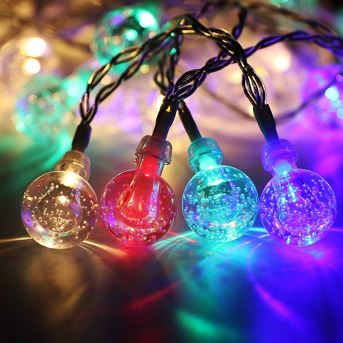 esLife RGB Globe String Lights USB Charger Fairy Lights , 50 LED Lights with Remote Control, 8 Modes Garden Lights Waterproof Indoor Outdoor Lights for Holiday, Party, Home Decoration