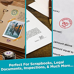 MaxMark Round Self Inking Emoji Stamp - Happy - Green Ink