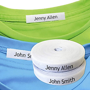 100 Iron-on Fabric Labels for Clothing, Customized Name Tags for School Uniforms, Elderly Garments, Jackets, Personalized and Washable. with Ecological Certified. White, 2.4x0.4 inches