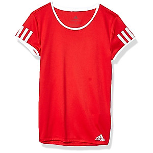 adidas Junior Girls' Club Tennis Tee, Scarlet, Small