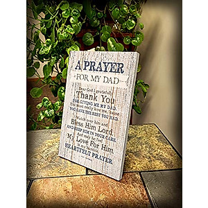 DEXSA Prayer for My Dad Wood Frame Wall Plaque for Father’s Day, Birthday Gift for Dad | Made in USA | Bonus Dad Gift, Father-in-Law Picture Frame | Best Dad Plaque from Son or Daughter | 6x9 inches