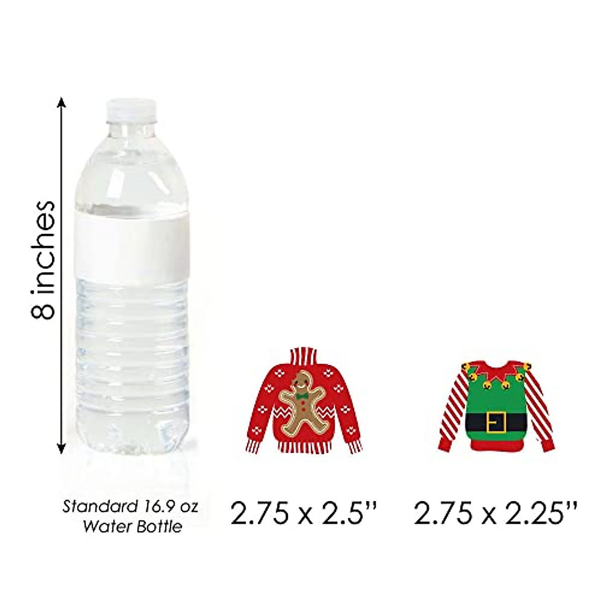 Big Dot of Happiness Ugly Sweater - DIY Shaped Holiday and Christmas Paper Cut-Outs - 24 Count