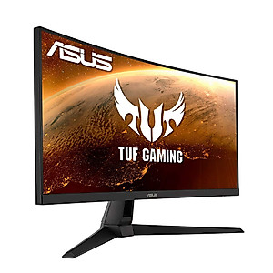 ASUS TUF Gaming VG27VH1BR 27” Curved Monitor, 1080P Full HD, 165Hz (Supports 144Hz), Extreme Low Motion Blur, Adaptive-sync, FreeSync Premium, 1ms, Eye Care, HDMI D-Sub