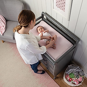 Boppy Changing Pad Cover, Pink Ribbed Minky Fabric