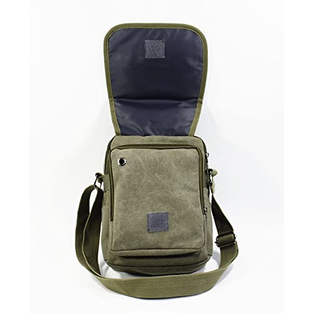 CR Canvas Small messager Mini shoulder bag Travel purse with strap adjustable cellphone key bag (Army green) sling bag everday use bag with slutch and eaphone line hole on the bag