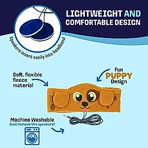 CozyPhones Kids Headphones, Headband Earphones for Children Baby & Toddlers 1-3, Stretchy & Comfy Travel Accessories - Brown Puppy Dog
