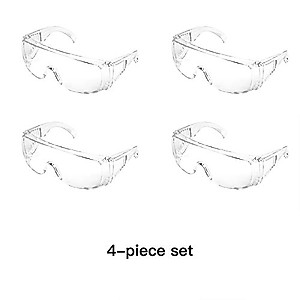 DNZPFU 4-Pack Clear Lens Anti-Fog Safety Glasses for Over Eyeglasses - Protective Eyewear for Nurses, Men, and Shooting - Ensure Eye Safety While Working or Playing
