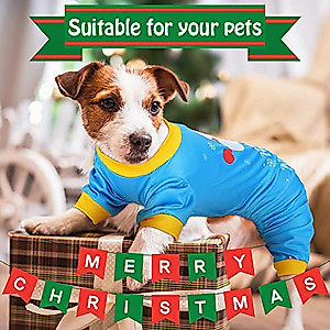 3 Pieces Christmas Dog Pajamas Dog Jumpsuit Pet Christmas Pajamas Clothes Holiday Dog Bodysuit Dog Puppy Rompers Bodysuit Santa Claus Snowman Elk Dog Apparel Jumpsuit for Pet Puppy Dog Cat (Medium)