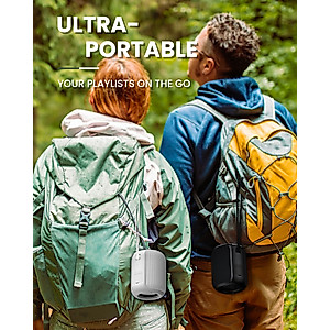 NOTABRICK Bluetooth Speakers,Portable Wireless Speaker with 15W Stereo Sound, IPX6 Waterproof Shower Speaker, Dual Pairs, Portable Speaker for Party Beach Camping