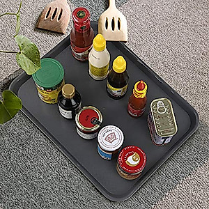 Xowine 4-Pack Plastic Fast Food Tray, Serving Tray, Gray