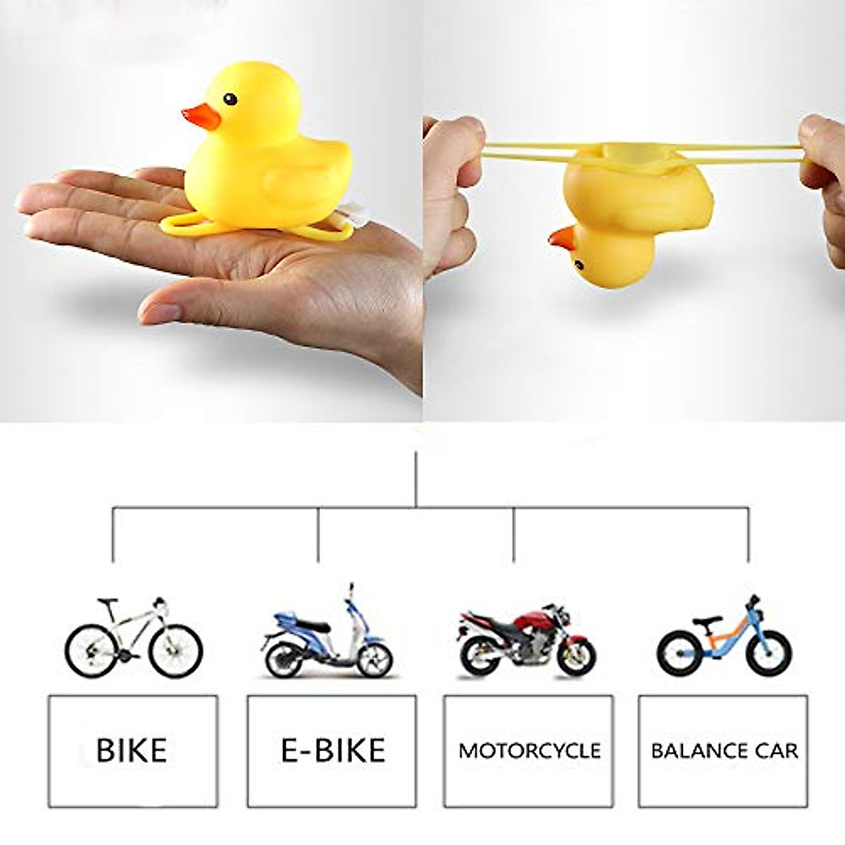Brezze Letter Rubber Duck Helmet, Bike Horn Bell Car Decoration Bicycle Horn Party Supplies (3 Pack)
