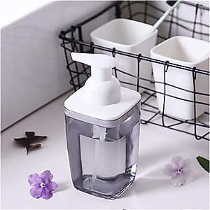 Soap Dispensers Soap Dispenser Bottle Transparent Plastic Foaming Soap Dispensers Soap Dispenser for Bathroom Kitchen Bedroom Countertop (Color : Grey)