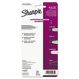 Sharpie Metallic Permanent Markers, Gold, 4/Pack