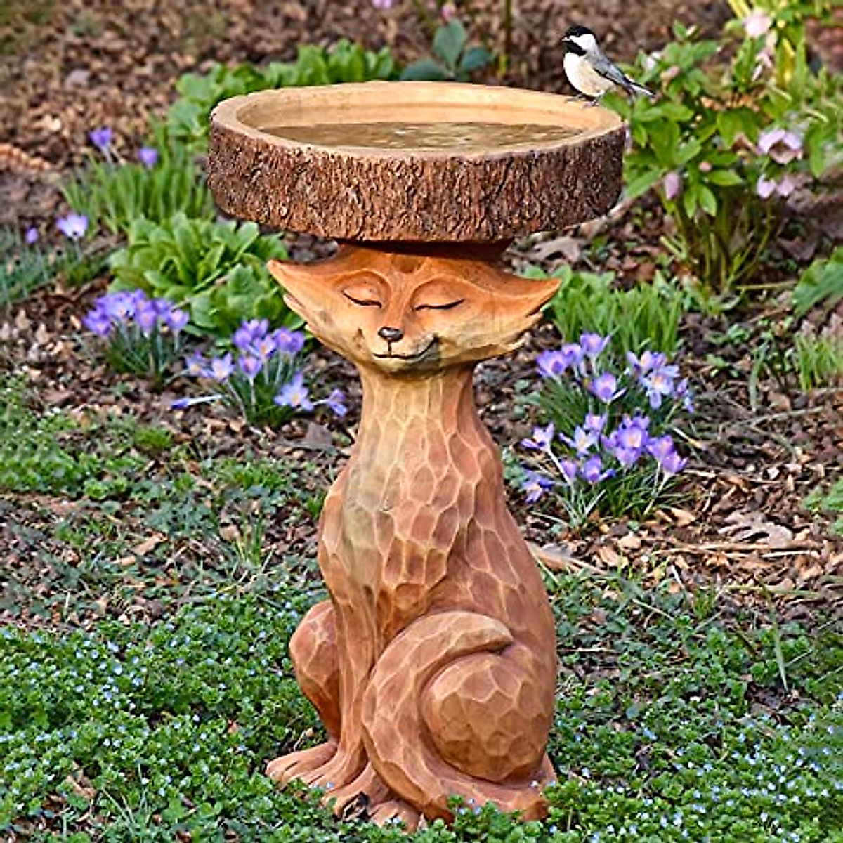 Outdoor Bird Bath Feeder Standing, Resin Bird Bath Bowl Tray for Inside, Animal Hummingbird Feeders Statue Decor for Garden Lawn Patio Yard Bird Lovers Gifts
