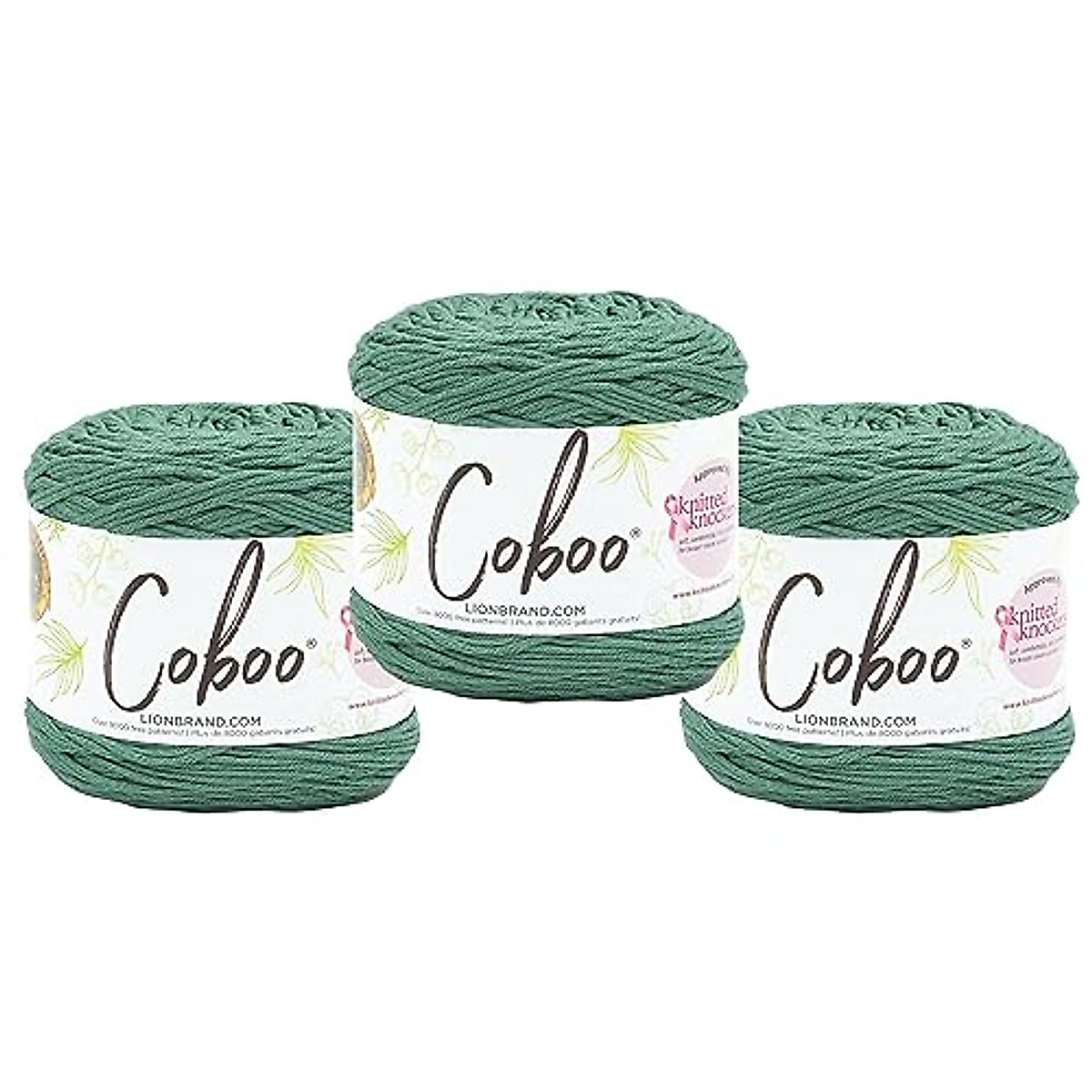 Lion Brand Yarn Coboo, Soft Yarn for Knitting, Crochet, and Crafts, Bayberry, 3 Pack