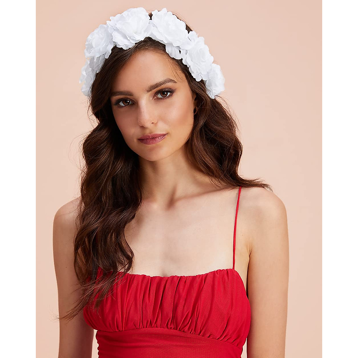 xo, Fetti Bachelorette Party Decorations Veil - White Flower Pom Pom Veil | Bridal Shower | Bride to Be Gift + Engagement Decorations