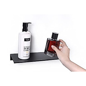 Z metnal Small Floating Shelves, Mini Display Metal Shelf for Collection, Decor Lack Wall Shelf, Utility Shelves,Aluminum, Wall Mounted, Matt Black, 8 inch, 2 Pack